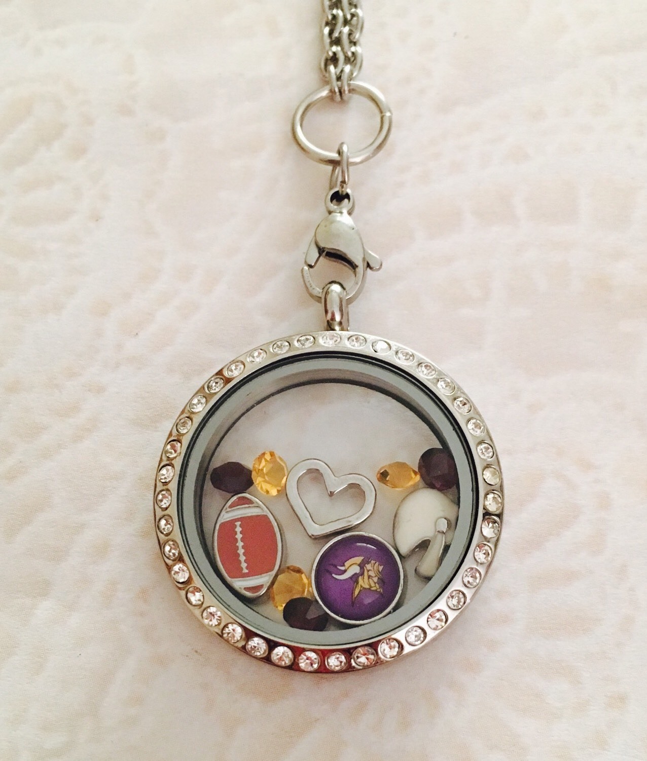 Minnesota Vikings charm Memory locket Stainless Steel | eBay
