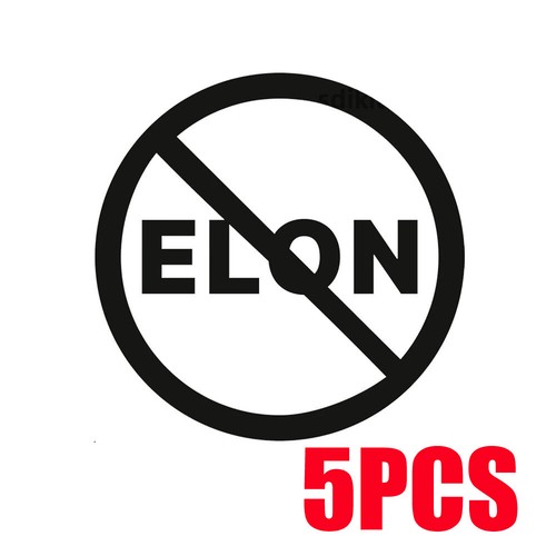 5Pcs No Elon Round Anti Elon Musk Stickers Car Bumper Stickers Window ...