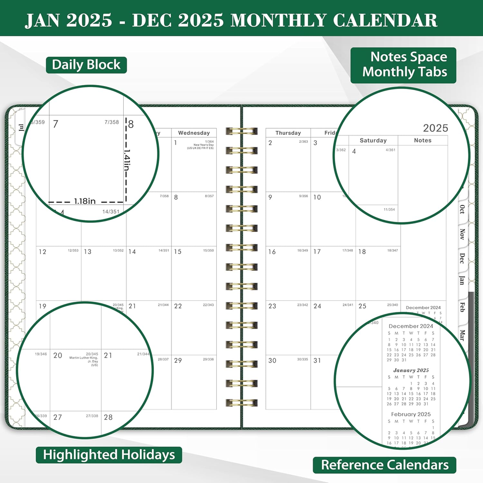 2025 Planner - JAN 2025 - DEC 2025, Planner 2025, 6.3" X 8.4", 2025 ...