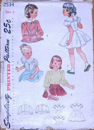 1950's 60's Simplicity Brand Sewing Patterns Little Girls size 3 You ...