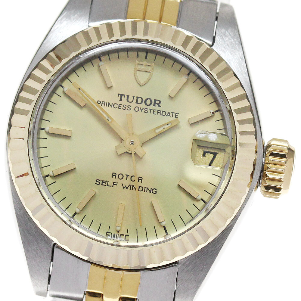 TUDOR Princess Oyster Date 92313 Gold Dial Automatic Ladies Watch ...