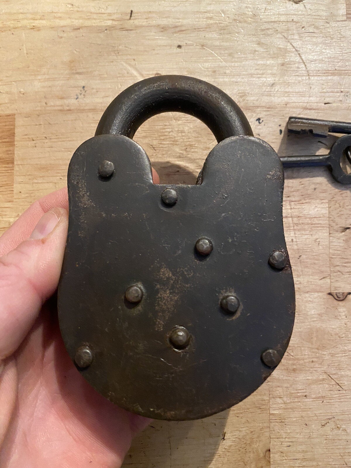 Winchester Padlock Stagecoach Gunsmith Lock Key Patina 1.5LB+ Western ...