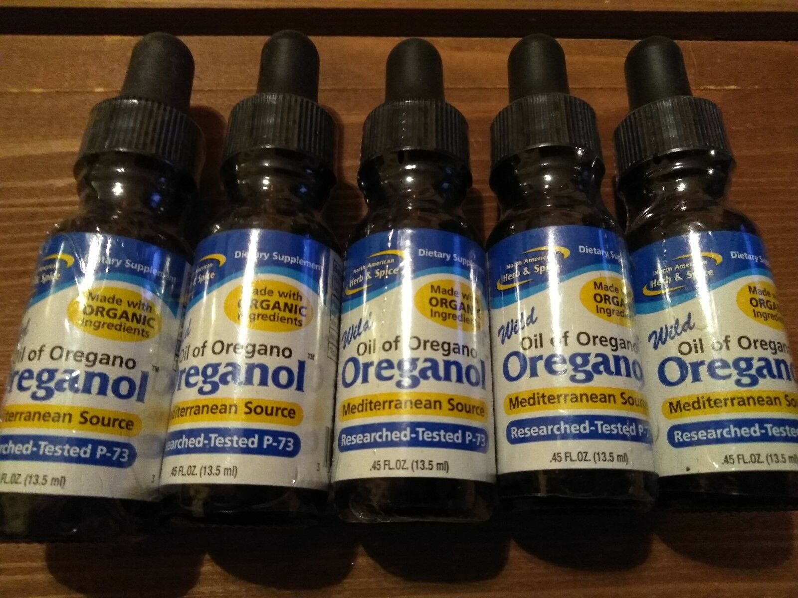 (5 bottles ) north american herb and spice oil of oreganol P73 .45 fl ...