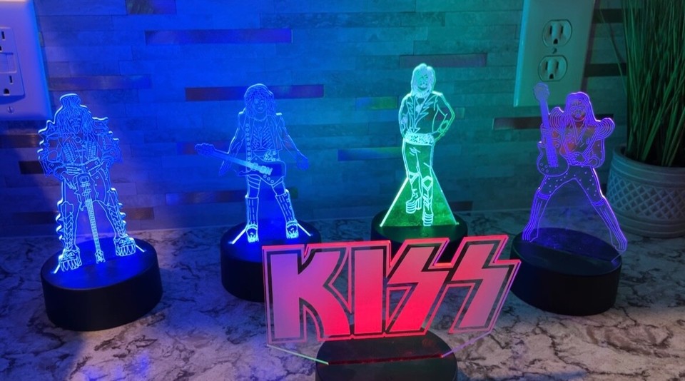 KISS BRADFORD EXCHANGE CLEAR 3D CREATIVE VISUALIZATION LIGHT SET OF 5 ...