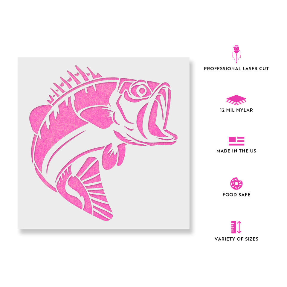 Bass Fish Stencil - Durable & Reusable Mylar Stencils | eBay