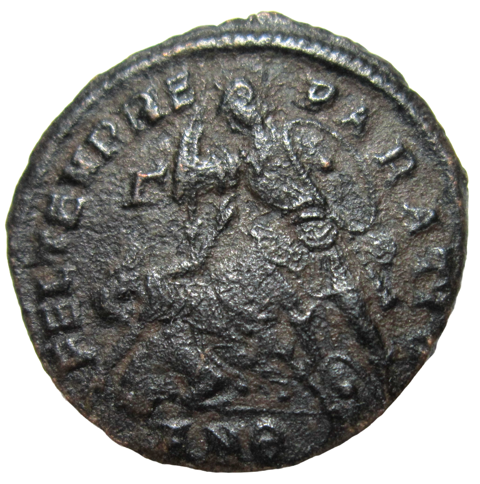 CONSTANTIUS II 337-361 AD. AE CENTENIONALIS. SOLDIER SPEARING HORSEMAN ...