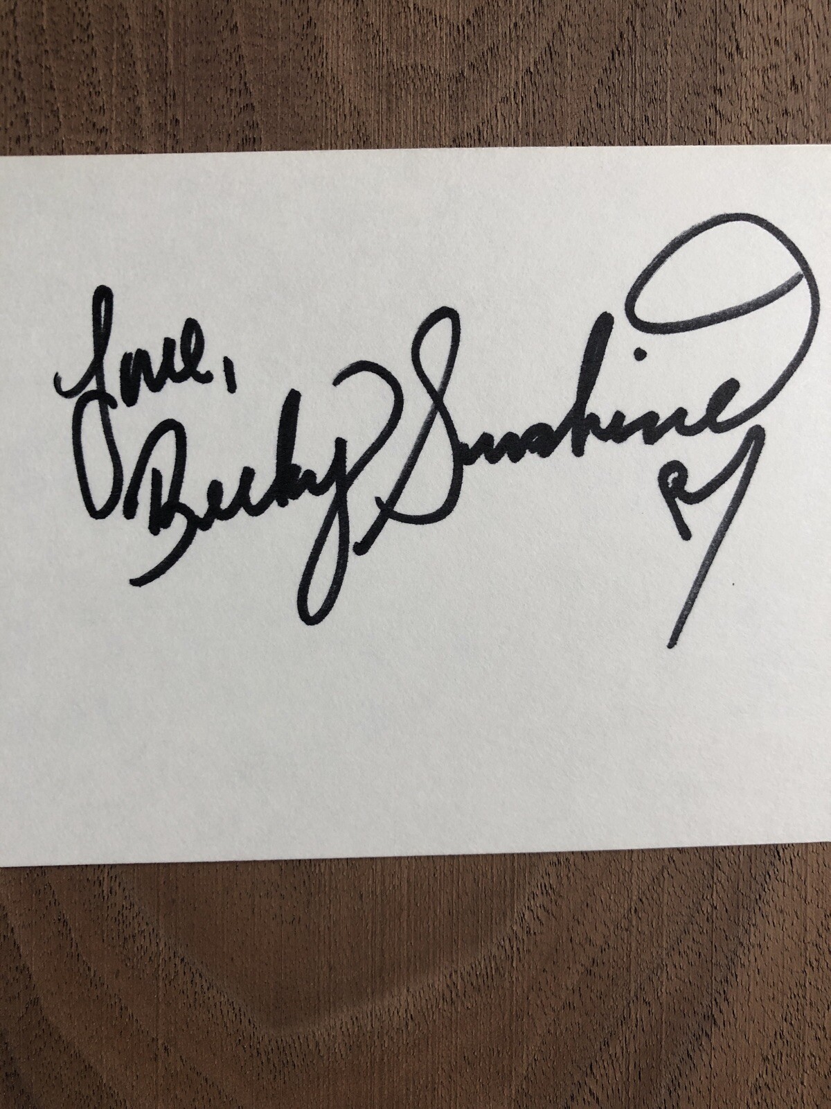 Becky Sunshine Actress XXX Model Autograph Signature Signed Card | eBay