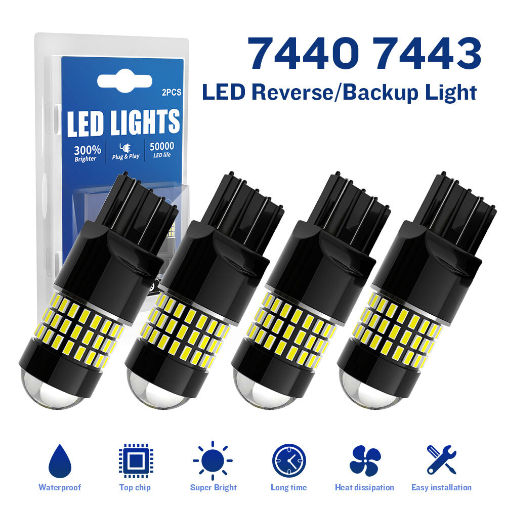 4x LED Backup Reverse Light Bulbs Back Up 7440 7443 7444 W21W Super ...