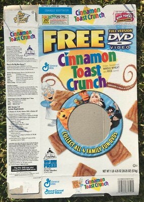 GENERAL MILLS-CINNAMON TOAST CRUNCH-MUPPETS DVD OFFER-EMPTY CEREAL BOX ...