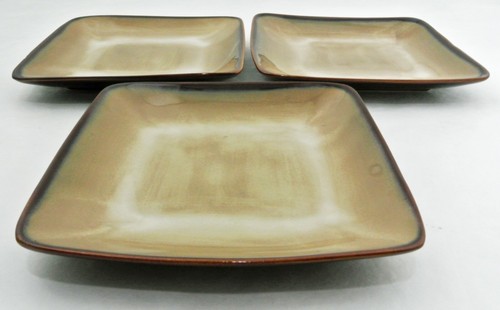 Sango Nova Brown 4933 Square Salad Plates 7 5/8 Inches Wide Set Of ...