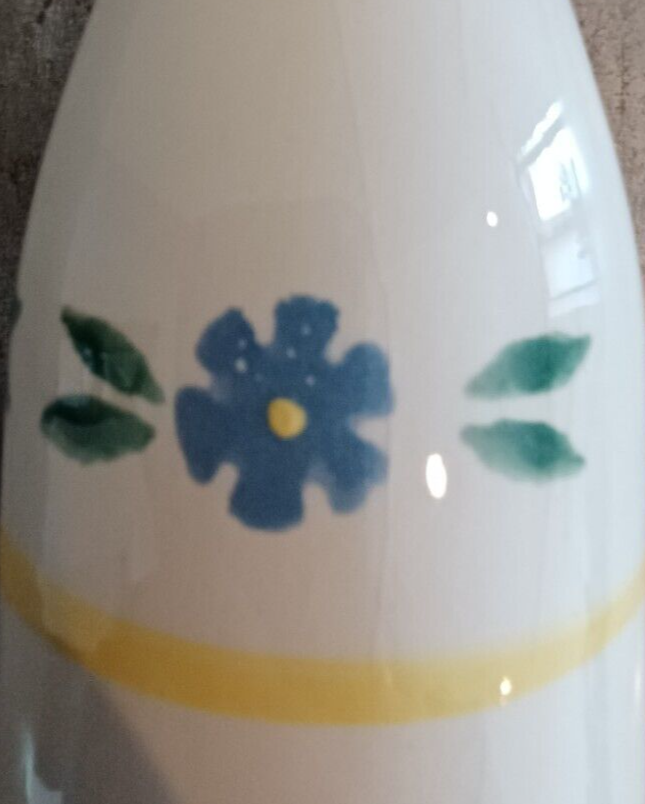 Crock Shop Santa Ana Ca Ceramic Milk Bottle With Blue Flowers 7" Tall ...