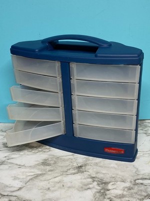 Vintage Rubbermaid 10 Swing Out Drawers Crafts Parts Storage Organizer ...