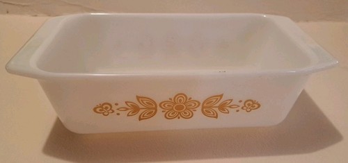 Vintage Pyrex #913 Butterfly Gold Loaf Pan Baking Dish USA Ovenware ...