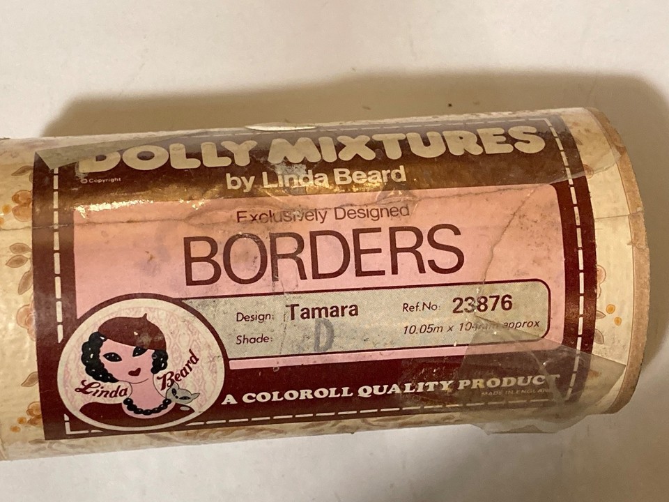 Vtg Wallpaper BORDER Roll 10.05m x 10.4cm Dolly Mixtures:Coloroll ...