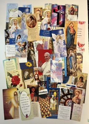 VTG Catholic Holy Prayer Bookmark 60+ Card Set Jesus St Mary Pope ...