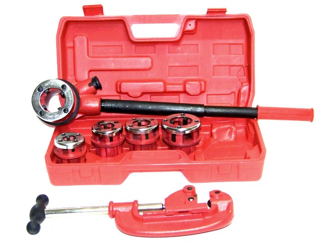 8 Pcs Pipe Threader Plumbing Ratchet Die Stocks Type HD 5 Dies with ...