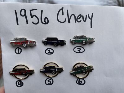 New Vintage 1956 Chevrolet enamel car Hard Top lapel pin pick color | eBay