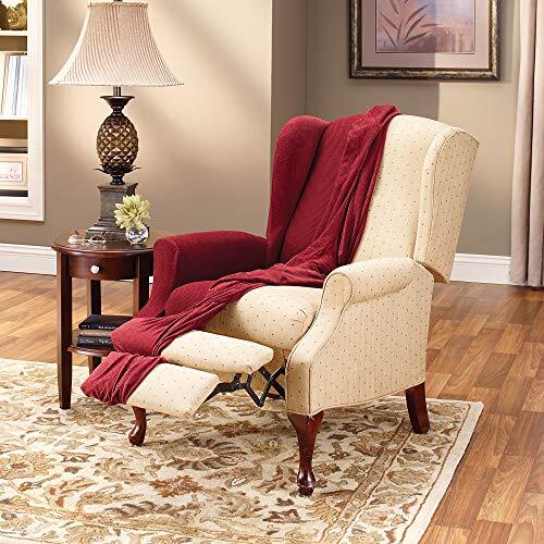 Home Dcor Stretch Pique Box Cushion Wing Recliner Chair Two Piece ...