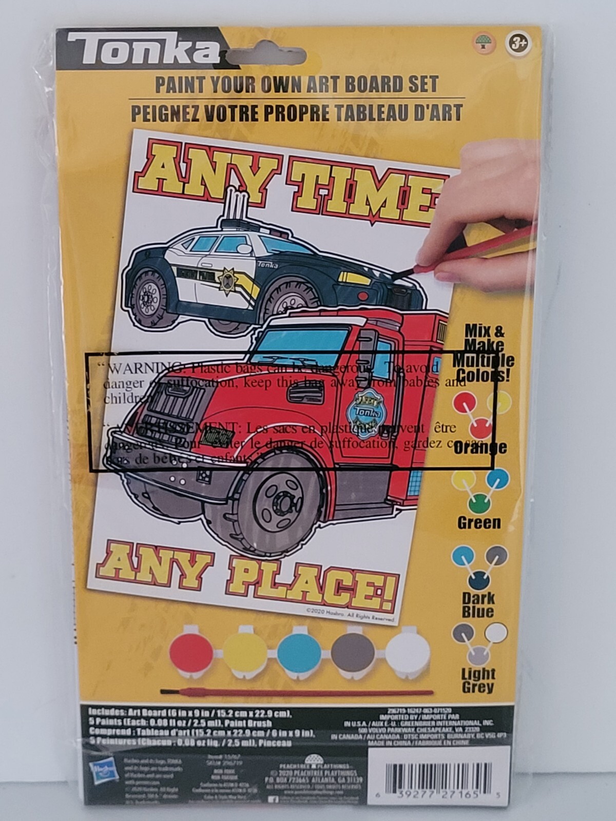 New Sealed Tonka Paint Your Own Art Board Set Fire/Police 5 Colors ...