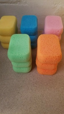 3 x Rectangular Bath Sponges - Bath, Shower, Clean - Colour Choice: | eBay