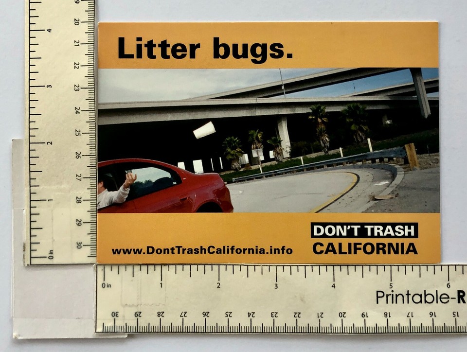 Don't Trash California Anti-Littering Protest Promo Postcard Litter ...