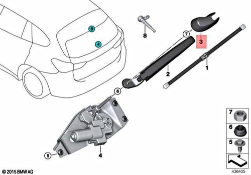 Genuine BMW ZINORO X1 F39 F45 F46 F48 F49 M13 214d Wiper Arm Cover ...