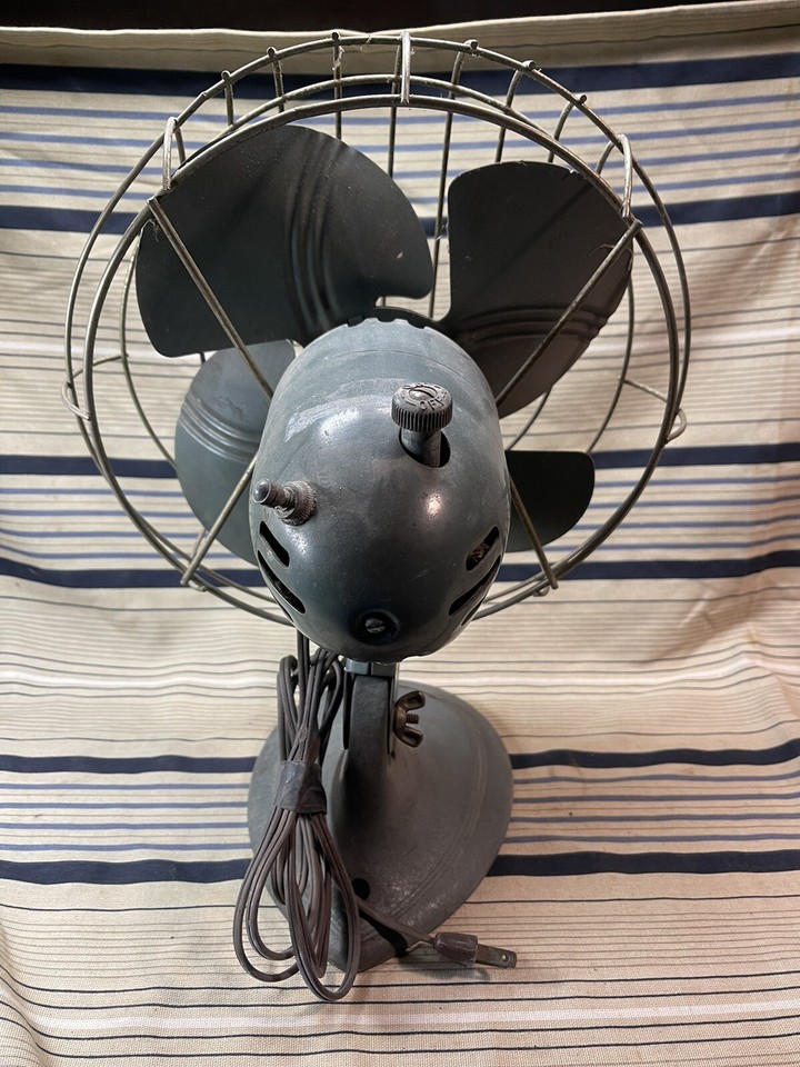 Vintage Dominion Electric Metal Fan, Adjustable Oscillating 14" Cage | eBay