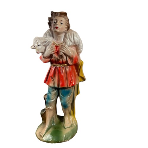 Large Vintage Shepherd Boy Paper Mache Figurine 10" for 12" Nativity ...