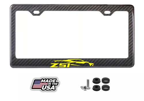 Yellow Z51 C8 Corvette Carbon Fiber License Plate Frame W/ Screws ...