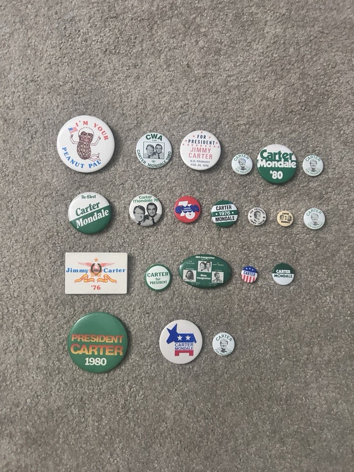 21 Vintage President Jimmy Carter Campaign Buttons 1976-1980 All In Ex ...