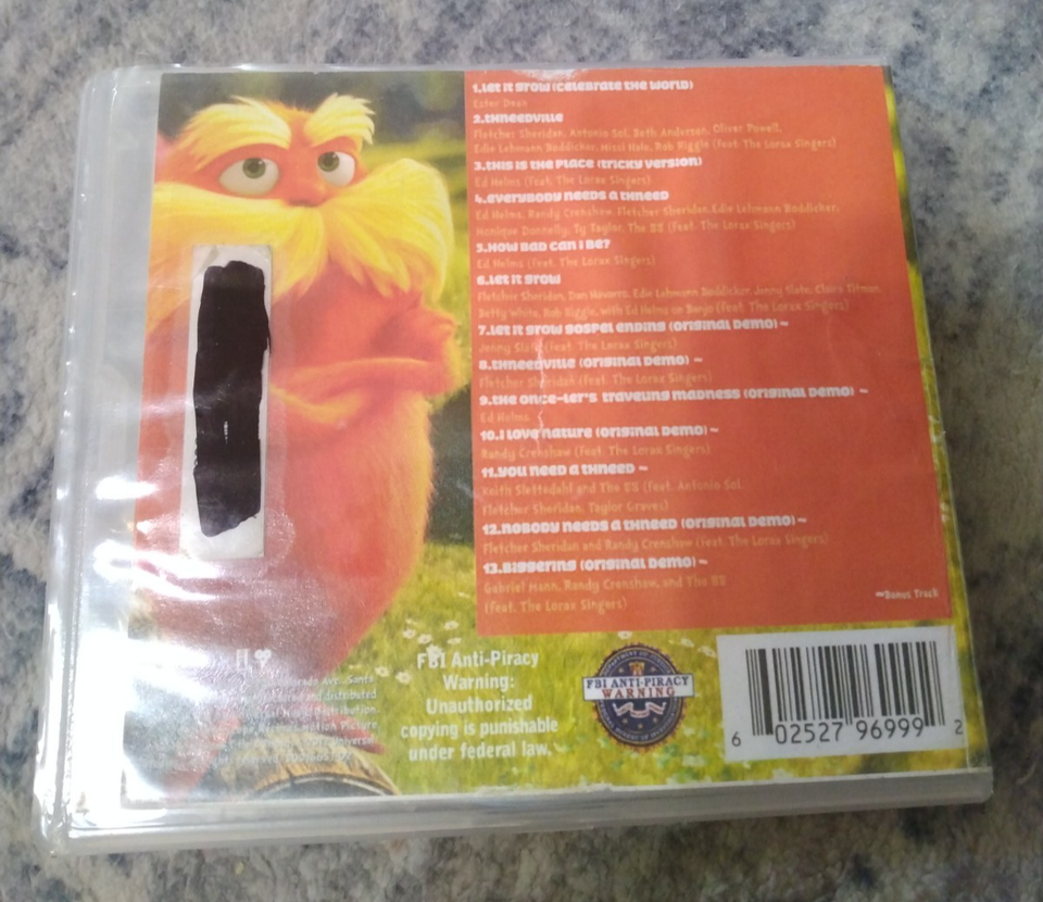Dr Seuss LORAX soundtrack CD Ex-Library Good Condition Ed Helms | eBay