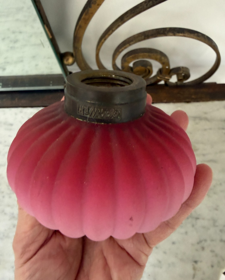 antique embossed wrythen pumpkin oil lamp font screw fitter NO OIL NO ...
