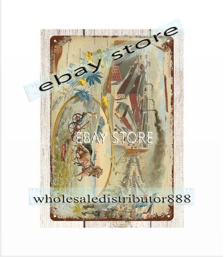 1890s farmstead Harvesting farming horse implement tin sign create ...