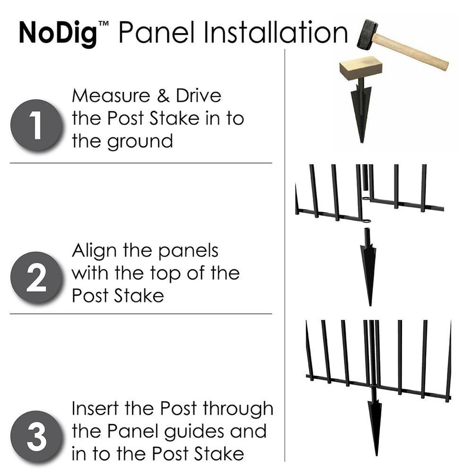 40"x46" Black Powder Coated Welded Steel Walkway No Dig Fence Gate ...