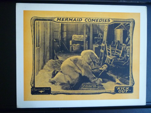 1923 KICK OUT - RARE N. MINT COND. SILENT COMEDY LOBBY CARD - BEAR ...