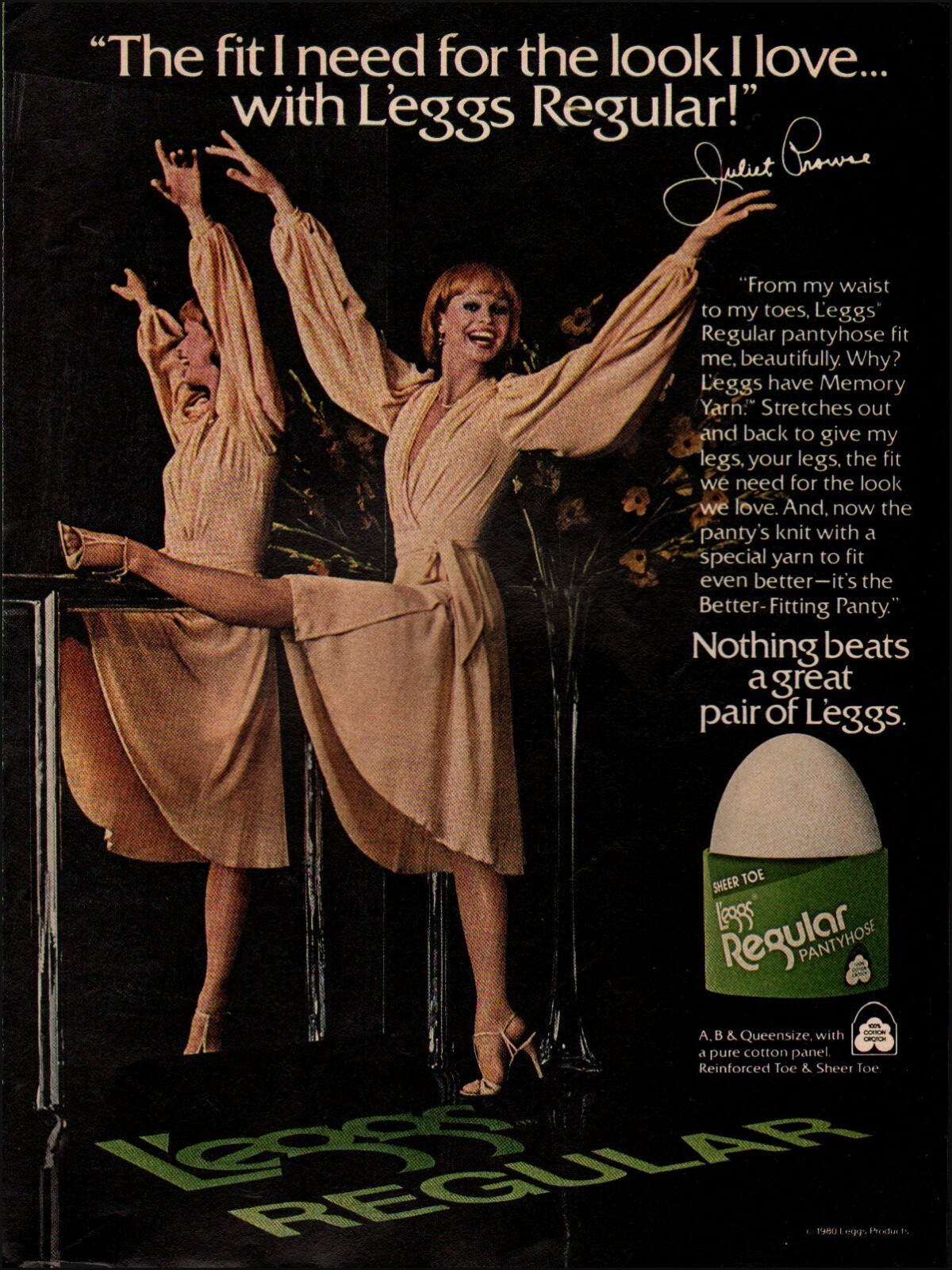 1980 Vintage ad Leggs retro Pantyhose Sexy Legs Model Dress juliet 10 ...
