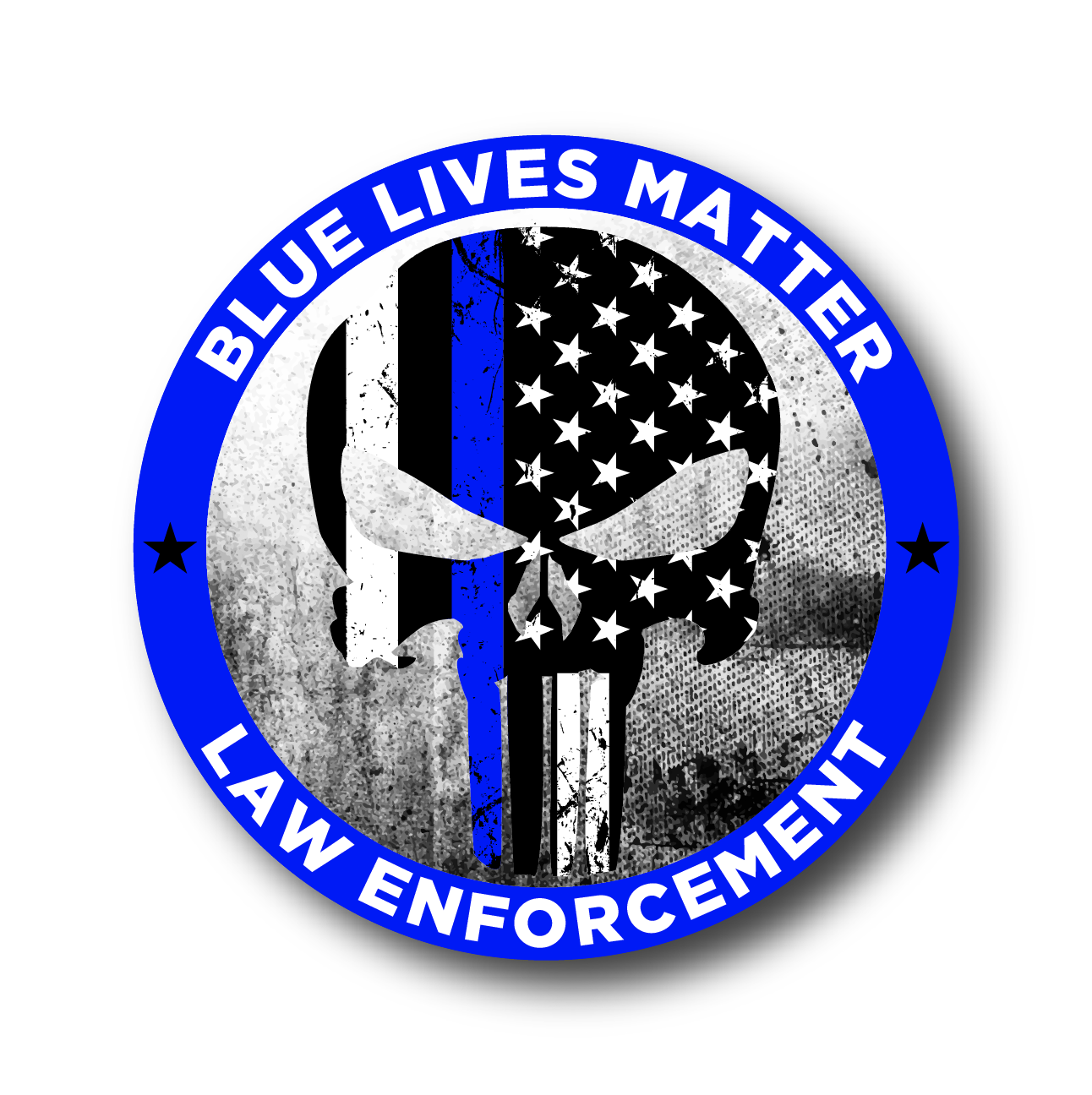 5pack Blue Lives Matter Thin Line Punisher Hard Hat Sticker Police ...