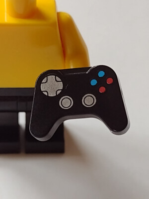 LEGO Minifigure Black Video Game Controller Silver Controls Blue & Red ...