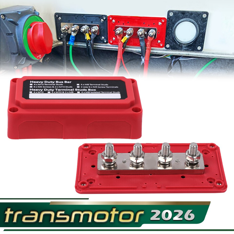 Heavy Duty 4 Way Bus Bar/Power Distribution Box Terminal Studs 300A 48V ...