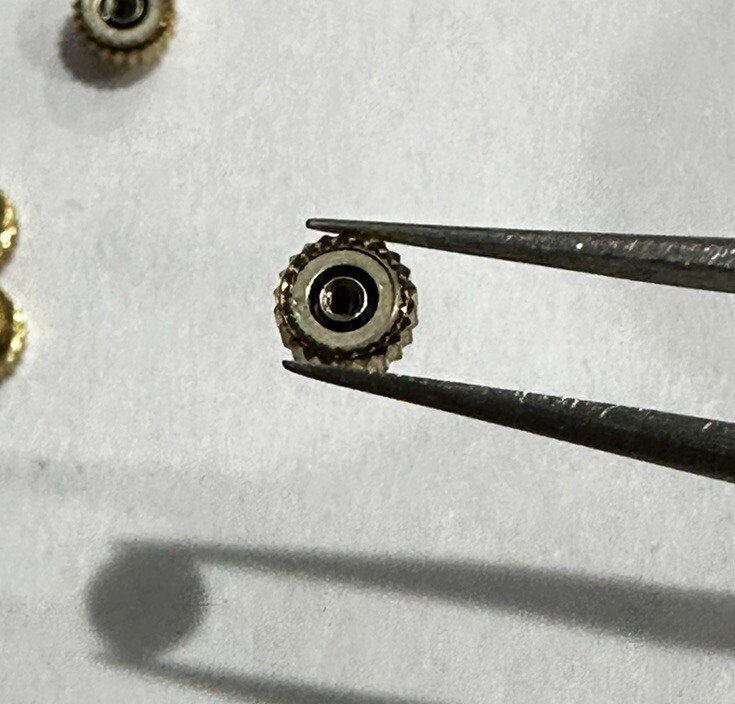 New Genuine Gucci 3.45mm Water Proof Yellow Gold Color Watch Crown Part ...