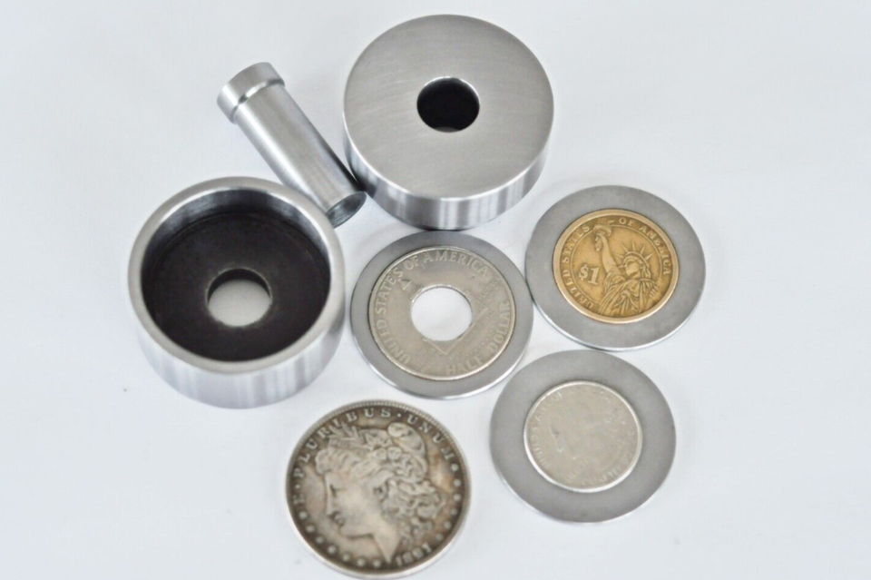 Beginners set 1/2" Tool Coin Ring for 4 US COINS Dollar CENTER PUNCH ...
