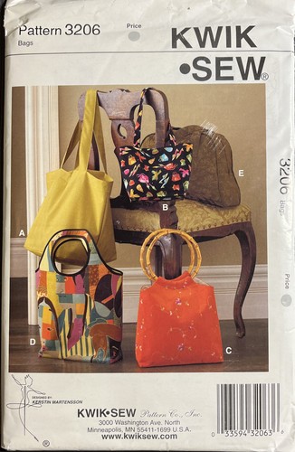 Kwik Sew New Uncut Pattern # 3206 Bags Sealed Envelope Factory Fold | eBay
