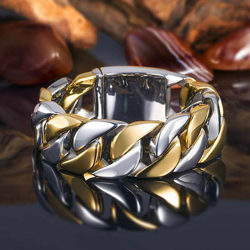 Fashion Two Tone 925 Silver Filled Ring Men Band Party Jewelry Sz 7-12 ...