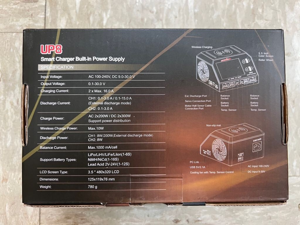 Ultra Power UP8 AC 400W/ DC 600W Dual Channel Charger Discharger Tester ...