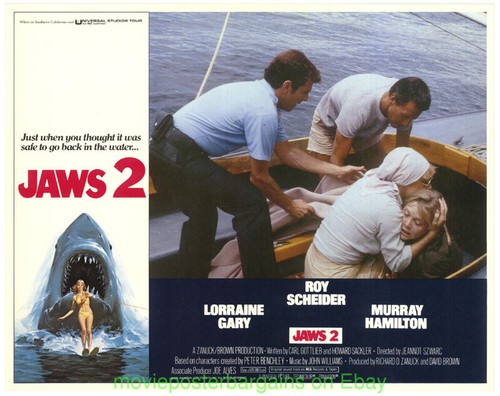 JAWS 2 LOBBY CARD 11x14 Inch size MOVIE POSTER Full Set of 4 Cards ROY ...