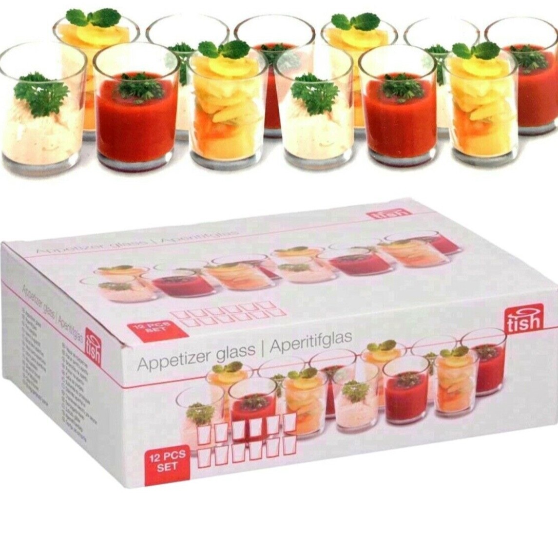 12 Pieces Appetizer Glass Set Mini Shot Cups Verrines Dessert Party ...