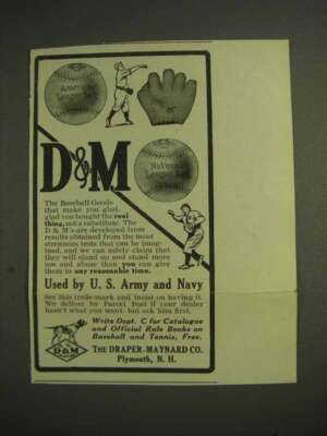 1914 Draper-Maynard D&M Baseball Goods Ad - Navy, Army | eBay