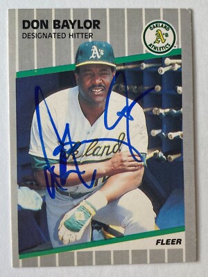 Don Baylor Signed Fleer #1 1989 Card Oakland Athletics Auto MLB RAD | eBay