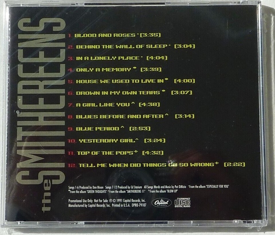 SMITHEREENS BLOWN TO SMITHEREENS 1991 PROMO ONLY 12 TRACK NEW FACTORY ...