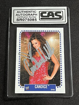 CANDICE MICHELLE 2008 TOPPS WWE HERITAGE SIGNED AUTOGRAPHED CARD CAS ...